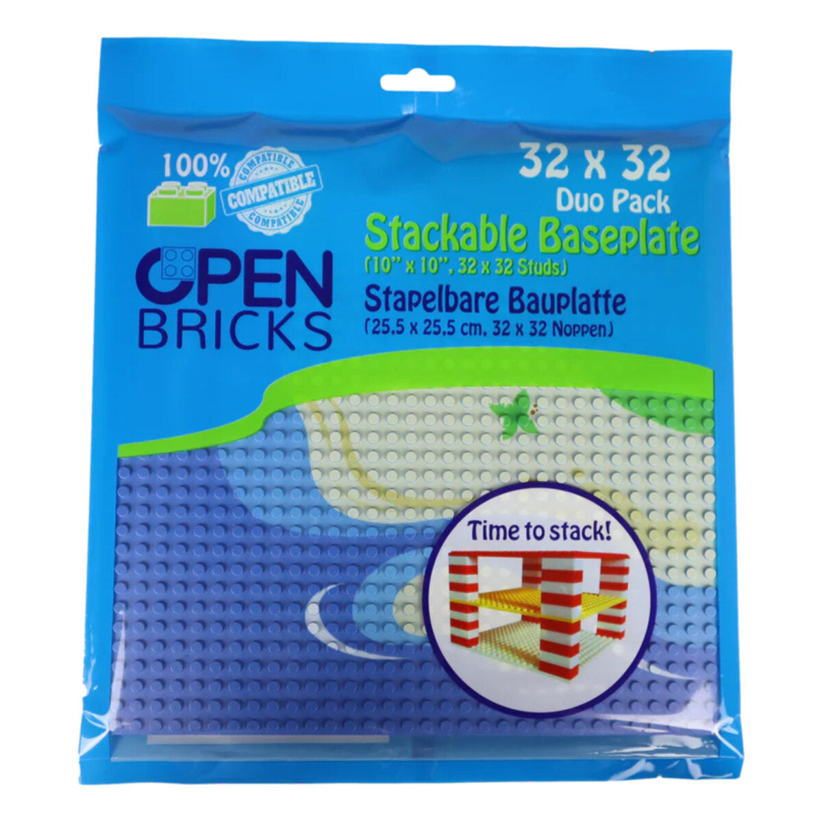 Open Bricks Baseplate 32x32 curved beach [Duo Pack] – Hartfelder Spielzeug